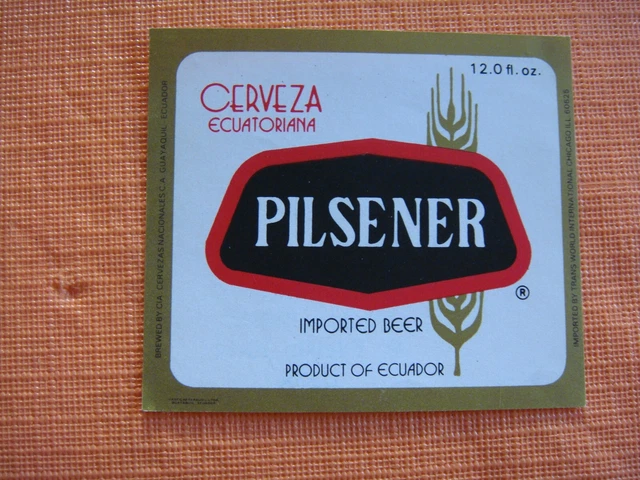ECUADOR ALTES BIERETIKETT - beerlabel Cerveza Ecuatoriana Pilsener EUR ...