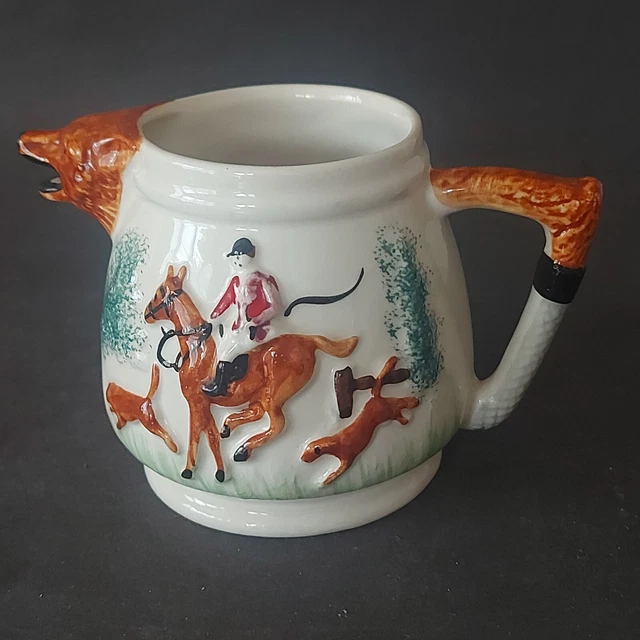 PPC PORTLAND POTTERY Co Fox and Hounds Hunting Milk Jug £16.12 ...