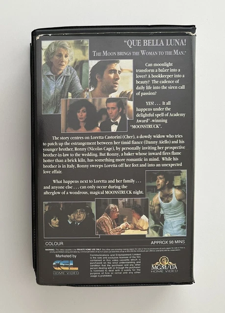 MOONSTRUCK [VHS] CEL Big Box Clamshell Ex-Rental Video Tape Nicolas ...
