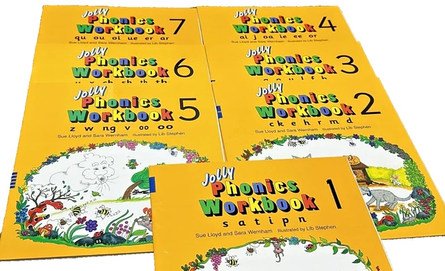 JOLLY PHONICS WORKBOOKS 1-7 FULL SET BUNDLE - Sue Lloyd & Sara Wernham £10.95 - PicClick UK