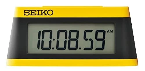 NOUVEAU RÉVEIL NUMÉRIQUE Seiko Clock SQ818Y Sports Timer jaune noir fm ...