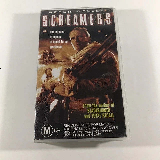 SCREAMERS VHS VIDEO PAL Peter Weller M15+ Futuristic Thriller Movie $15 ...