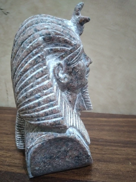 TÊTE DE GRANIT dur du roi Toutankhamon statue égyptienne antique unique ...