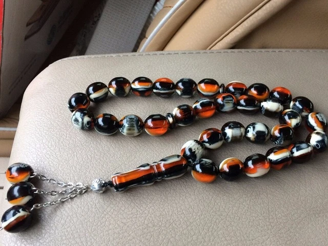 ISLAMIC ROSARY MUSLIM Tesbih Resin Amber Prayer Beads Tasbih Misbaha 33 ...