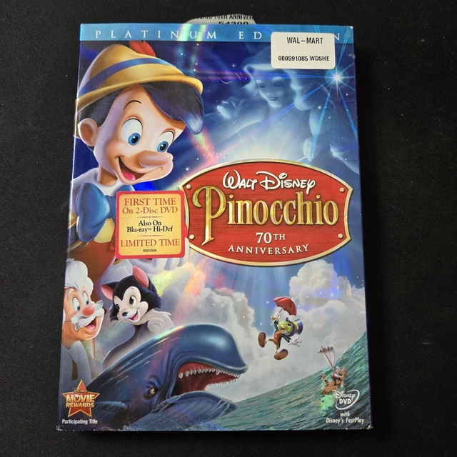 PINOCCHIO (TWO-DISC 70TH Anniversary Platinum Edition) - DVD $4.89 ...