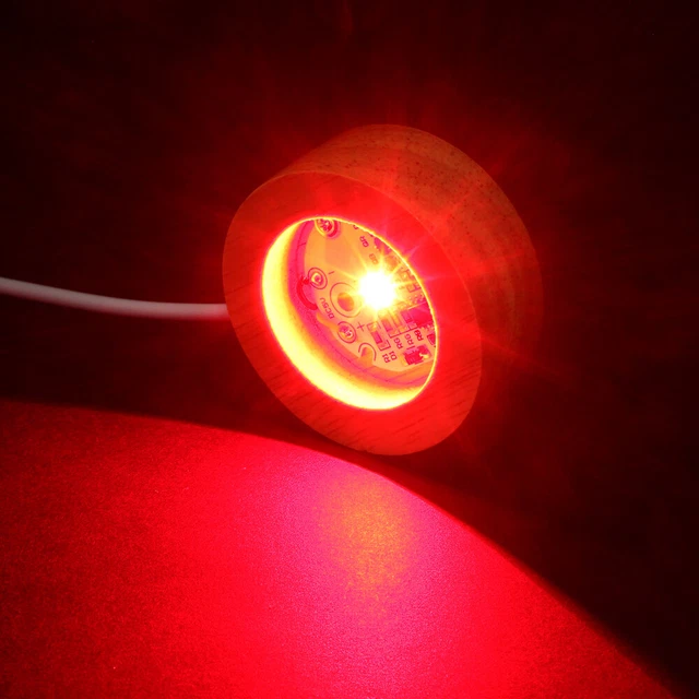 LED LIGHT DISPLAY Base Wooden Lighted Base Stand Crystal Ball Wooden ...