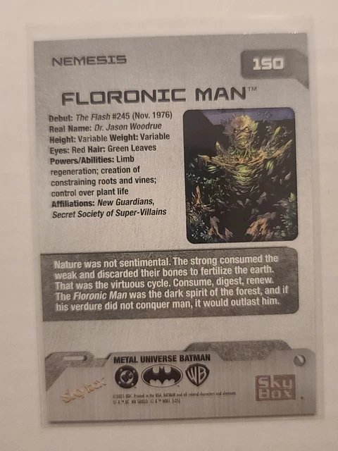 2025 SKYBOX METAL Universe Batman Floronic Man #150 Nemesis Parallel ...