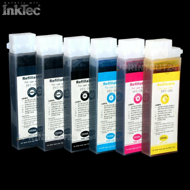 CISS INKTEC PRINTER Refill Ink Cartridge Set Canon imagePROGRAF iPF700 ...