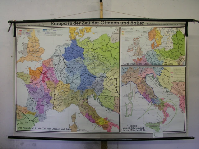 SCHOOL WALL MAP Beautiful Old Europakarte Europe 919-1125 204x134cm ...