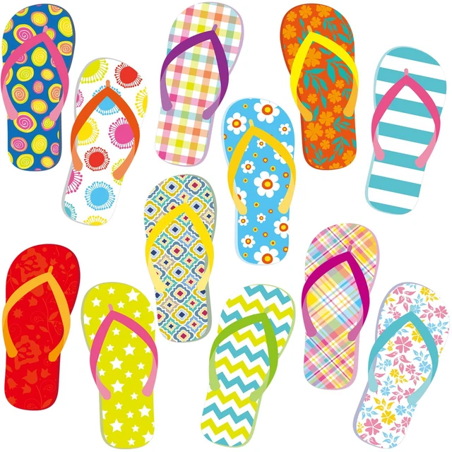 FLIP-FLOP CUTOUTS SUMMER Bulletin Board Decorations Classroom Wall 60 ...