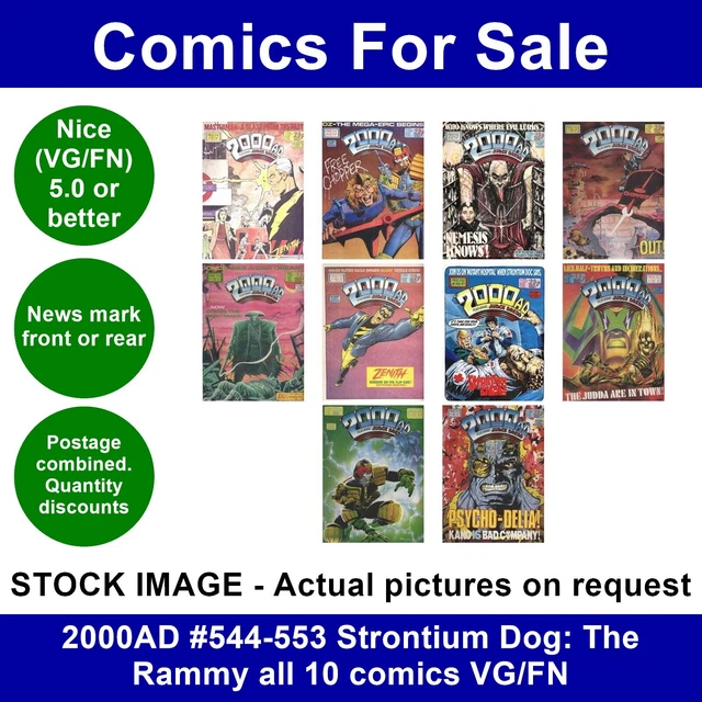 2000AD #544-553 STRONTIUM Dog: The Rammy all 10 comics VG/FN £24.00 ...