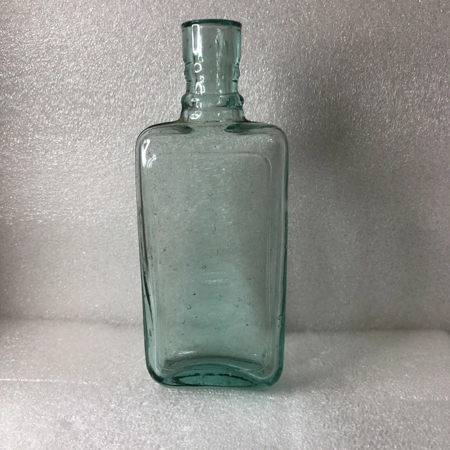 19TH CENTURY MOULDED class liquor or spirit Bottle Clear glass 15 x 6 ...