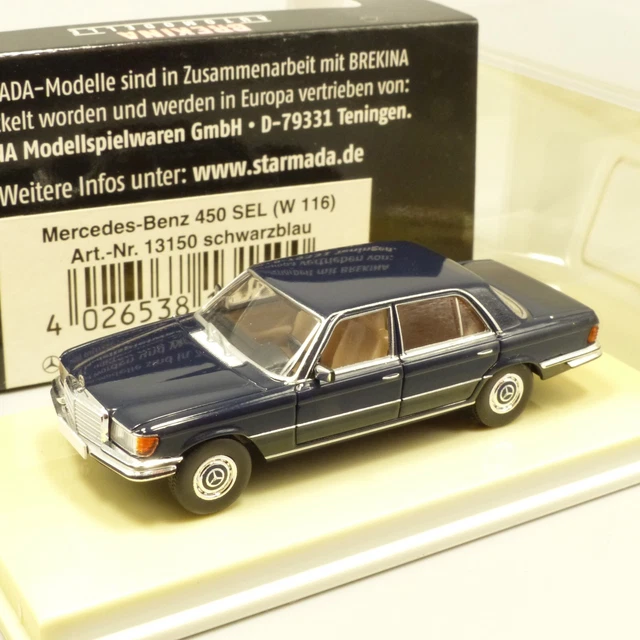 BREKINA STARMADA 1:87 13150 Mercedes Benz 450 SEL (W116) nero blu ...