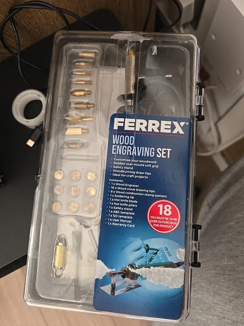 NEW FERREX 30W Wood Engraving Set Customise Woodwork Unique Signs Gift ...