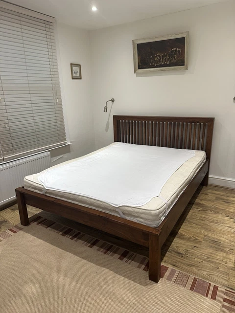 JAVA MAHOGANY WOODEN Bed Frame And Mattress - Kingsize Bed Very Big £52.70 - PicClick UK