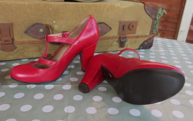 VINTAGE INSPIRED CHERRY Red Shoes By Topshop Eu 38 = Uk 5 £21.48 ...