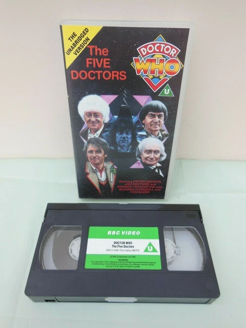 DOCTOR WHO THE Five Doctors VHS VIDEO 1990 Peter Davison Jon Pertwee ...