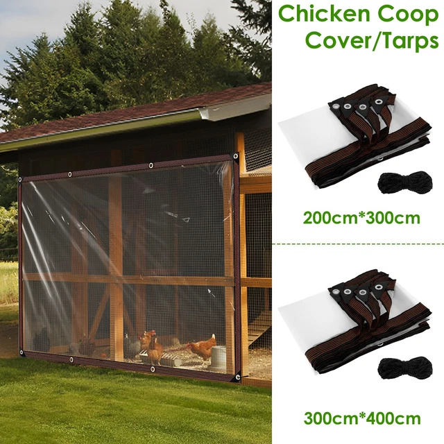 CHICKEN COOP COVER Waterproof Chicken Run Tarp Reinforced Edges Coop ...