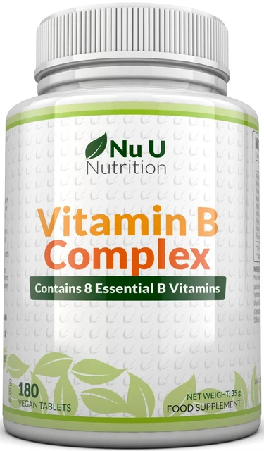 Vitamin B Complex 180 Vegan Tablets B1 B2 B3 B5 B6 B12 Biotin 9683