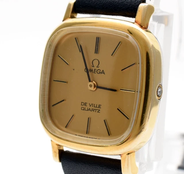 VINTAGE [N MINT] OMEGA De Ville Cal.1350 Push Crown Quartz Ladies Watch ...