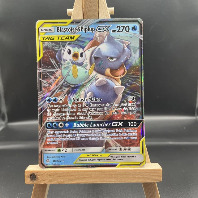 POKÉMON TCG BLASTOISE & Piplup Tag Team GX Eclipse Cosmique 38/236 Holo Ultra Rare EUR 9,26 ...