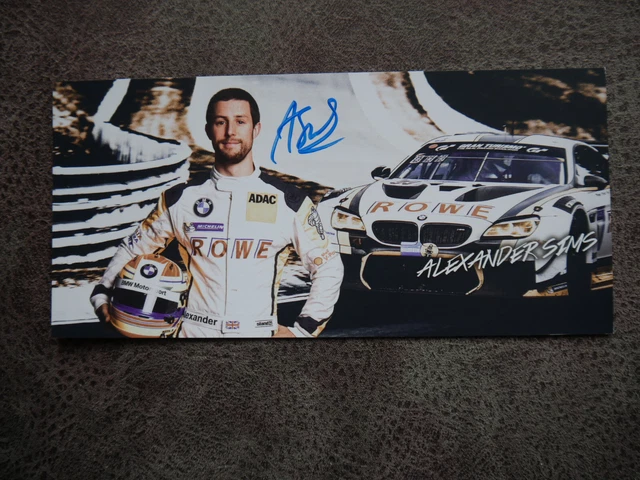 AUTOGRAMMKARTE ALEXANDER SIMS Rowe Racing BMW Motorsport STW GT3 VLN ...