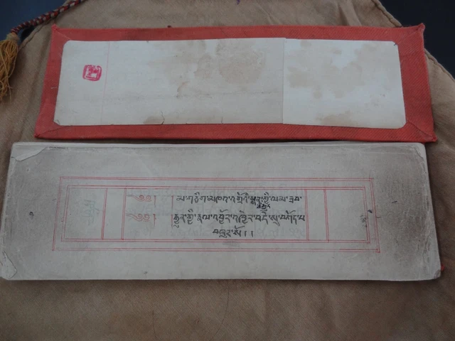 ANTIQUE MONGOLIAN TIBETAN Buddhist Handwritten Complete Manuscript ...