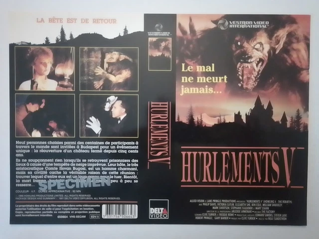 JAQUETTE VHS (SEUL) Vestron Hurlements V EUR 4,00 - PicClick FR
