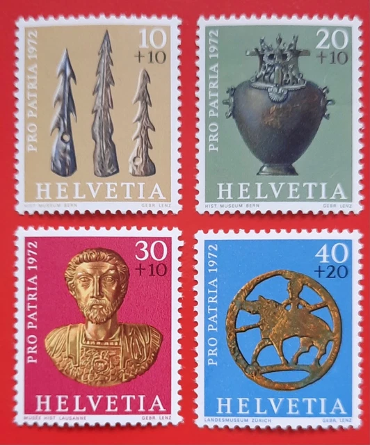 TIMBRE STAMP HELVETIA Suisse Schweiz Pro Patria 1972 YT 901#904 Mi 971 ...