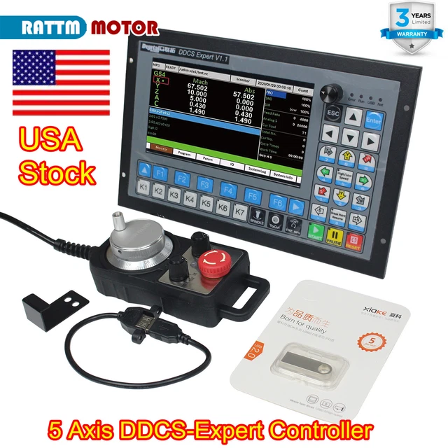 5 AXIS OFFLINE CNC Controller SMC5-5-N-N + 6 Axis Hand Wheel + MW-75W-12V Power $1,229.43 ...