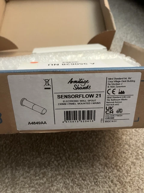 ARMITAGE SHANKS A4849AA SENSORFLOW 21 Compact Wall Spout 230mm Polished Chrome £199.00 - PicClick UK