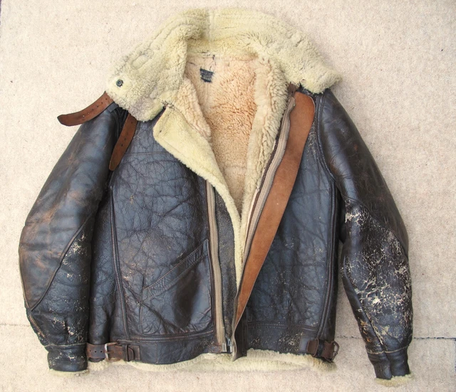 WW2 ORIGINAL USAAF B-3 Flying Bomber Jacket 44R Leather Sheepskin £480. ...