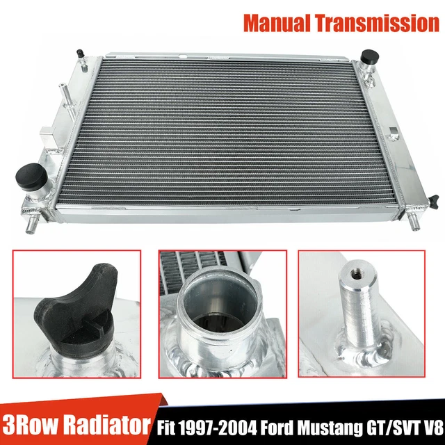 FULL ALUMINUM CORE 3Row Cooling Radiator For 1997-2004 Ford Mustang GT ...