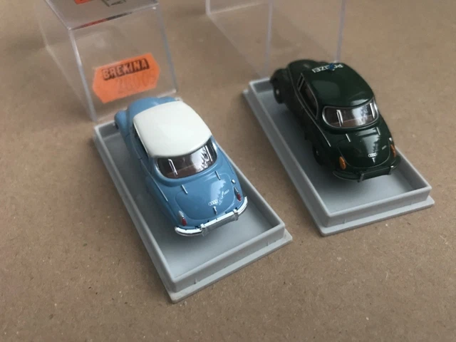 BREKINA 1:87 2x DKW Auto Union 1000 S Polizei sowie hellblau/ Dach weiß ...