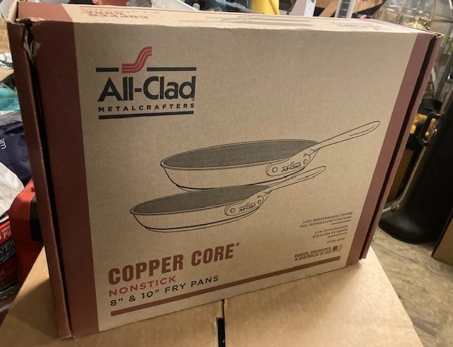 ALL-CLAD 8 AND 10-Inch NONSTICK Copper Core 5-Ply Fry pans Set NEW £197 ...