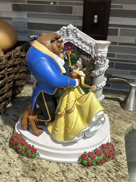 BEAUTY AND THE BEAST Light-Up LED Figure Disney Showcase NIB Stain ...