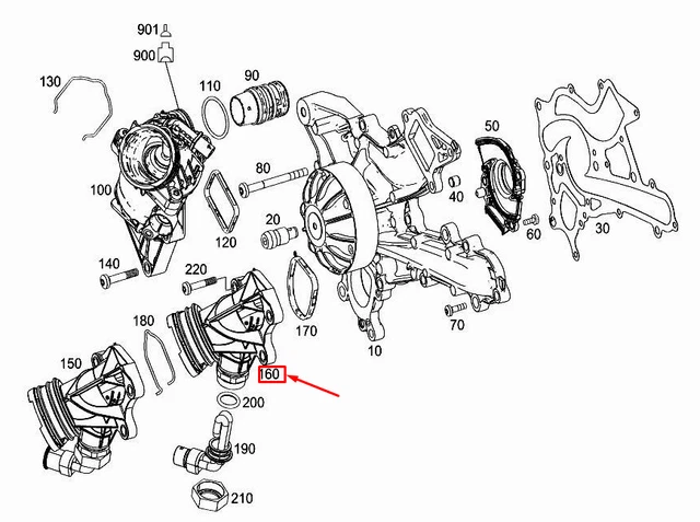 MERCEDES-BENZ C C205 Engine Coolant Inlet Connection A2762000356 NEW ...