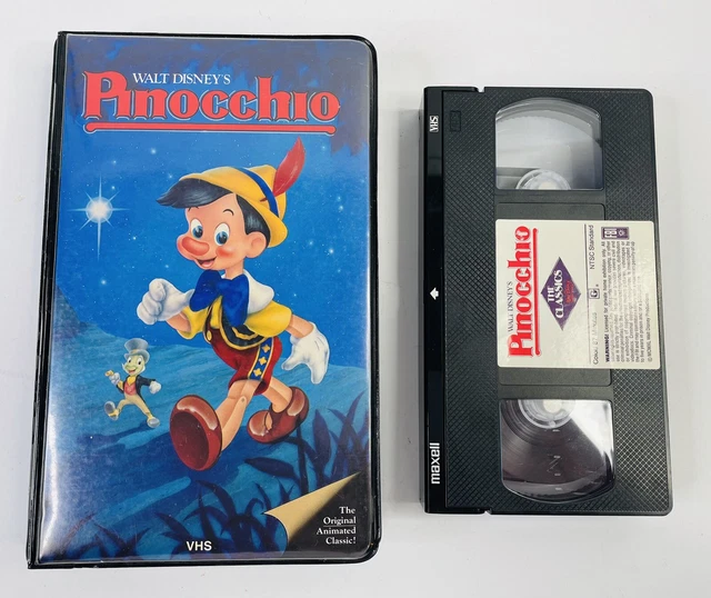 PINOCCHIO WALT DISNEY BLACK DIAMOND VHS 1985 Black Clamshell RARE - 239 ...