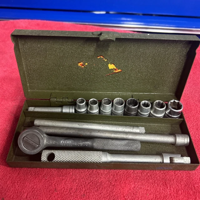 VINTAGE S-K 1/4” Drive Socket Set With Original Box SAE Chicago USA ...
