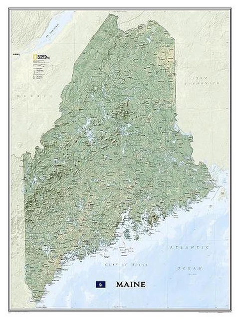 MAINE, TUBED: WALL Maps U.S. by National Geographic Maps Map Book EUR ...