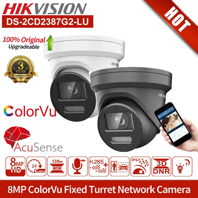 HIKVISION COLORVU 4K 8MP Full Color AcuSense IP Camera DS-2CD2387G2-LU ...