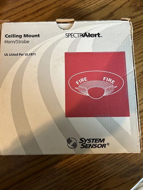 SYSTEM SENSOR PC24115 Fire Ceiling Horn/Strobe Red Indoor Alarm Red $34 ...