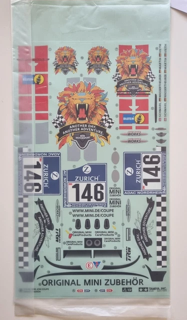 TAMIYA PLANCHE AUTOCOLLANTS - MINI JCW COOPERm 1/10 (pour kit #58520 ...