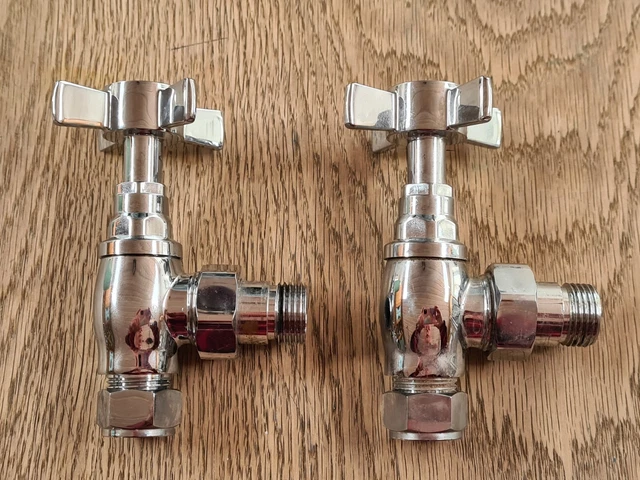MILANO RADIATOR TAP Valves Angled Pair Chrome (3 Pairs Available) £18. ...