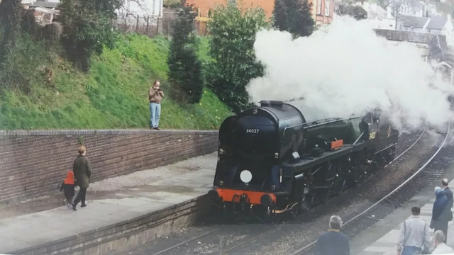 VINTAGE PHOTO 34027 Taw Valley Steam Train Locomotive Steaming at a ...