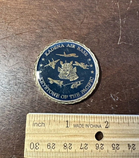 KADENA AIR BASE Japan Challenge Coin Samurai Warrior 18th Support Air ...