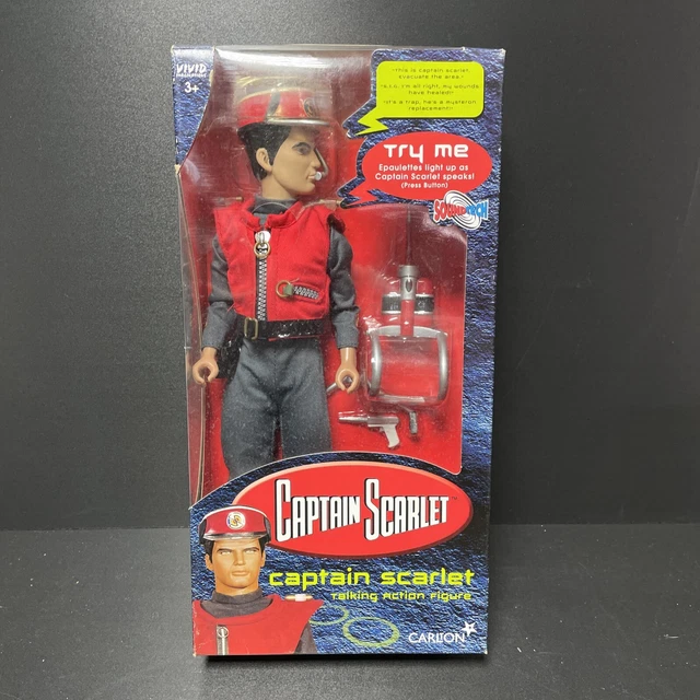 CAPTAIN SCARLET CAPTAIN Black Talking Action Figure 12" Sealed Box ...