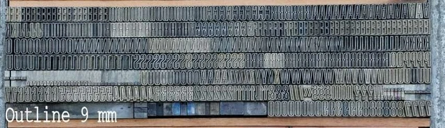 POLICE DE CARACTÈRES OUTLINE plomb lettres typographie imprimerie ...