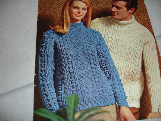 KNITTING PATTERN PATONS Capstan ARAN Sweaters 34" - 42" £1.20 - PicClick UK