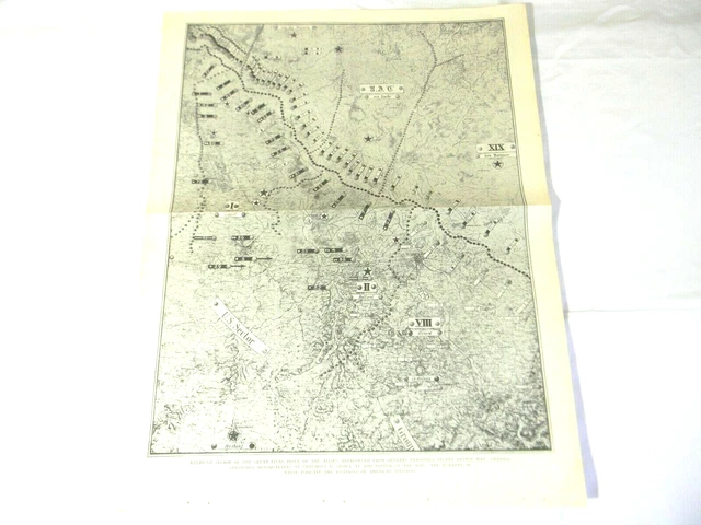 ANTIQUE GENERAL PERSHING'S Battle Map American Sector WWI from 1921 ...
